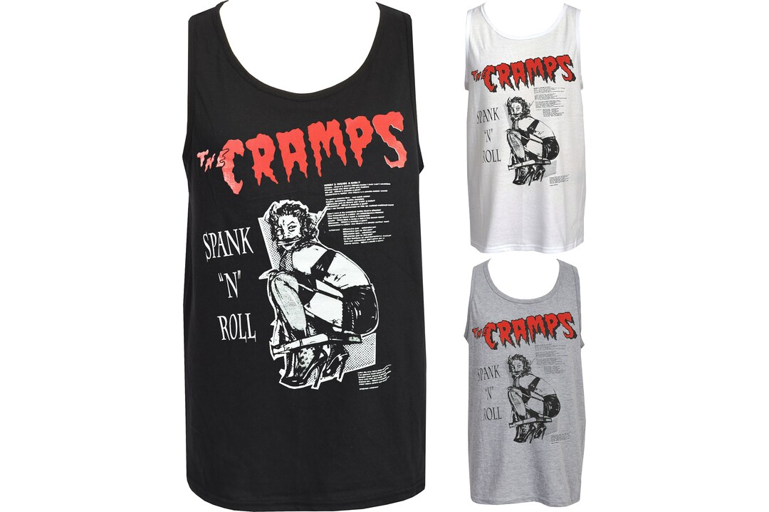 The Cramps Men's Psychobilly Tank Top Spank & Roll Garage Punk Pin-up ...