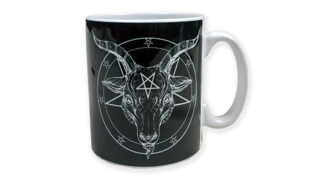 Baphomet Satanic Ceramic Mug Coffee Tea Gothic Halloween Gift Pentagram ...