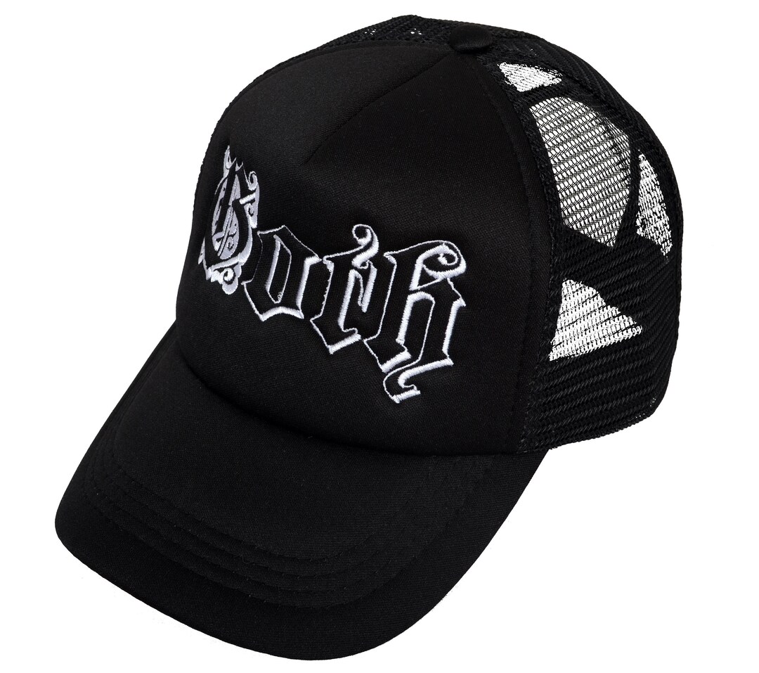 Goth Gothic Cap - Trucker Cap - 90's Grunge - Old English - Etsy
