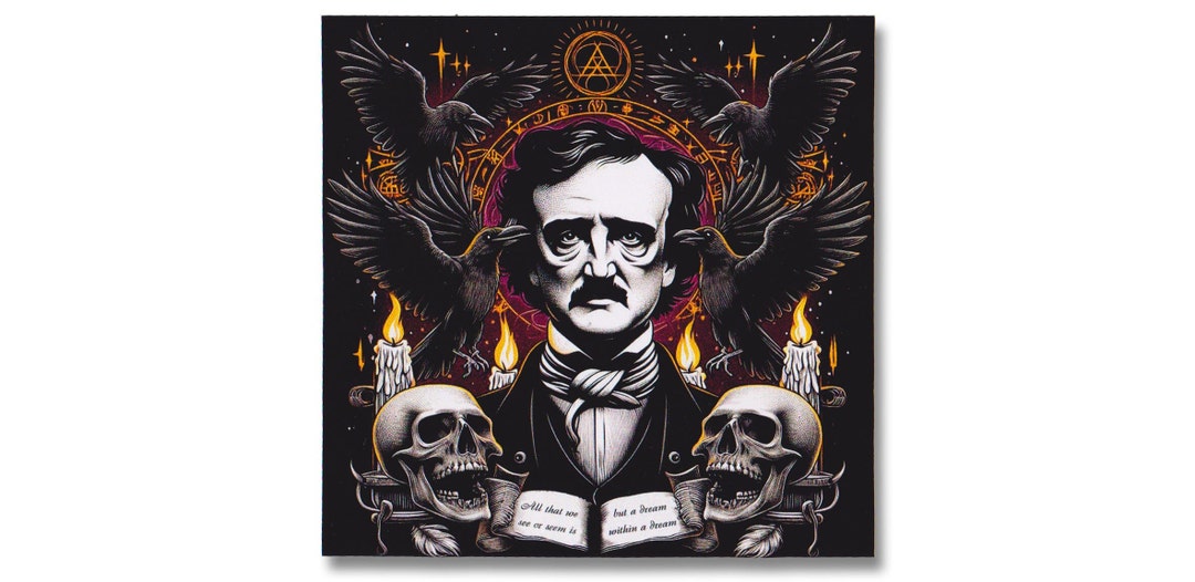 Edgar Allan Poe Gothic Vinyl Sticker Decal Raven Victorian Goth Horror ...