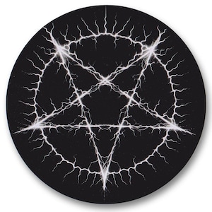 Satanic Metal Pentagram Vinyl Sticker Decal Lightning Bolt Gothic Hail ...