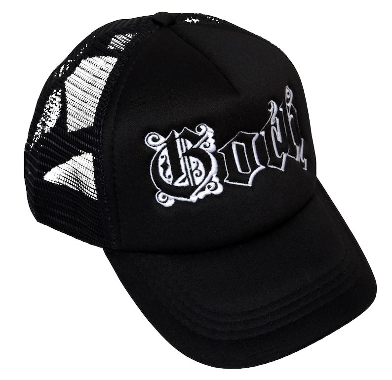 Goth Gothic Cap Trucker cap 90's Grunge Old English | Etsy