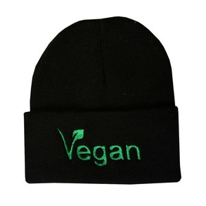 Vegan Leaf Beanie Vegetarian Fuelled by Plants Plantbased Lifestyle ...