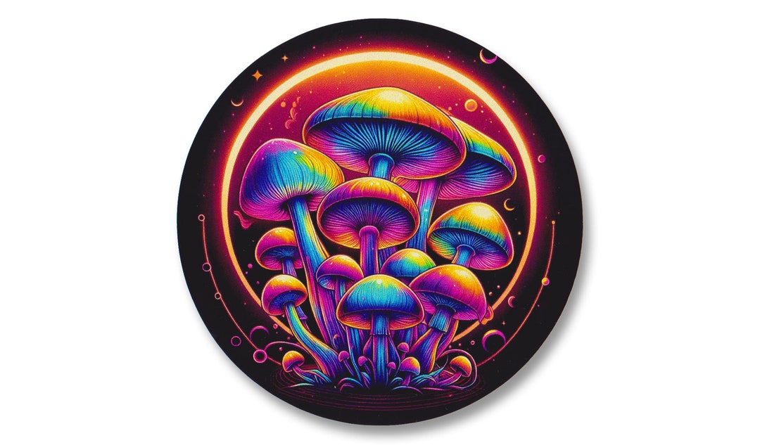 Psychedelic Magic Mushrooms Vinyl Sticker Decal Trippy Art Fungi Rave ...