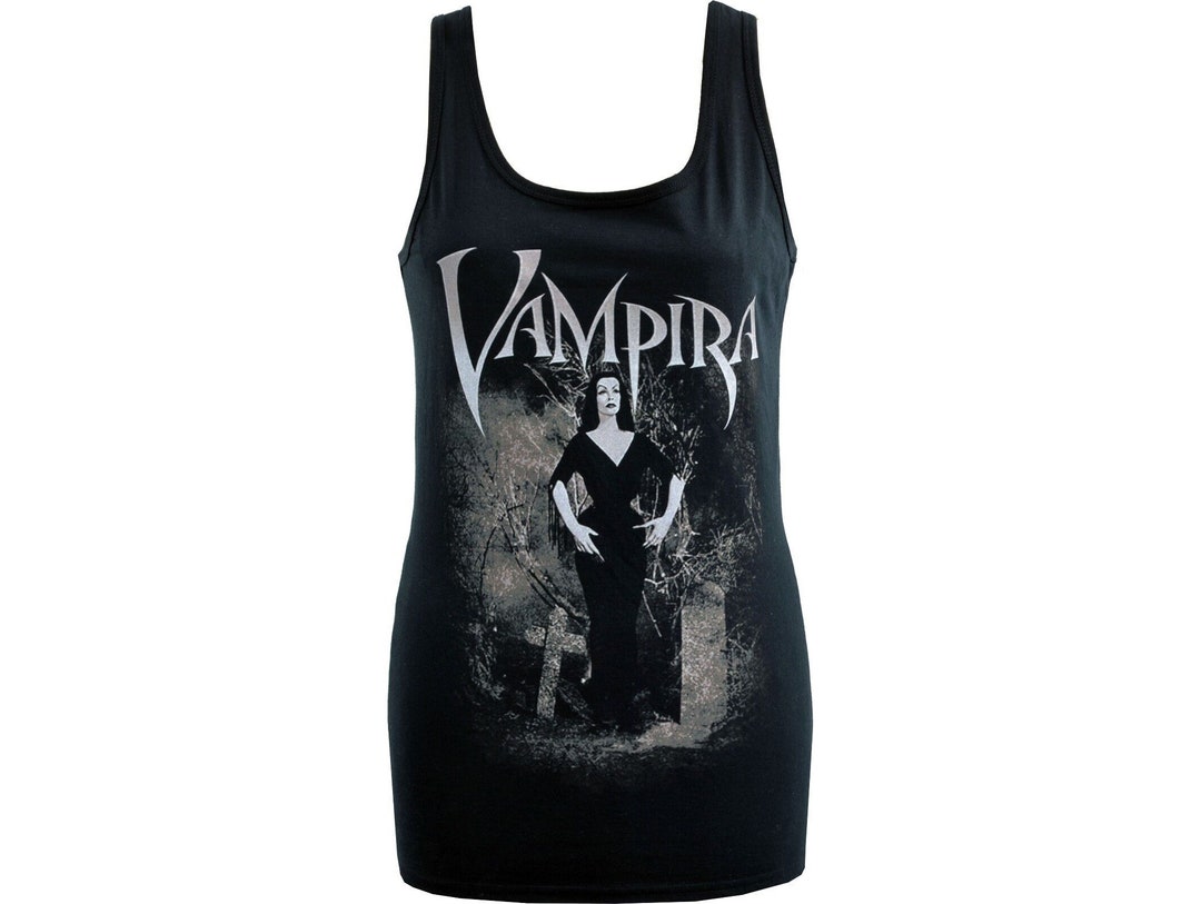 Women's Vampira Tank Top Goth Vampire Pin-up Horror Halloween Graveyard ...