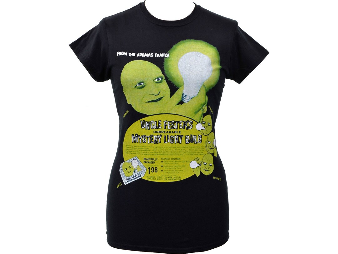 Uncle Fester Womens Horror T-shirt Addams Family Vintage Halloween ...