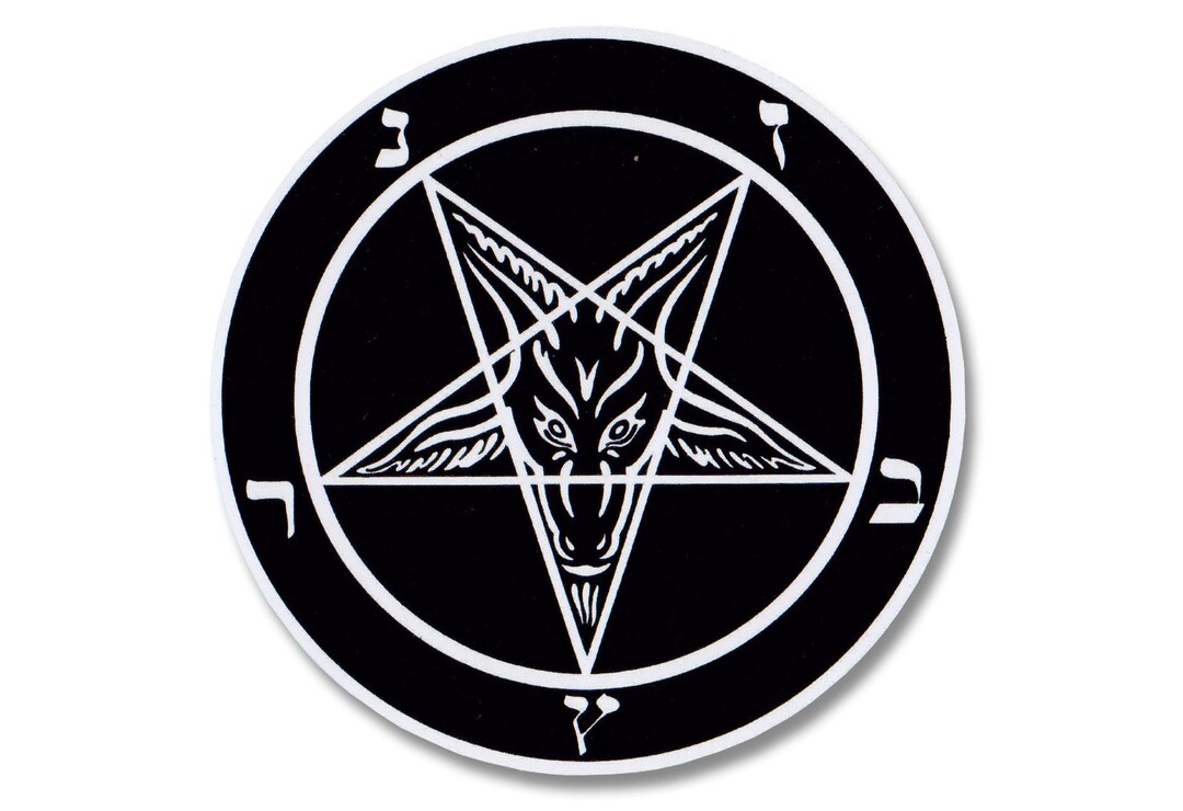 Baphomet Satanic Vinyl Sticker Decal Occult Gothic Sigil Pentagram ...