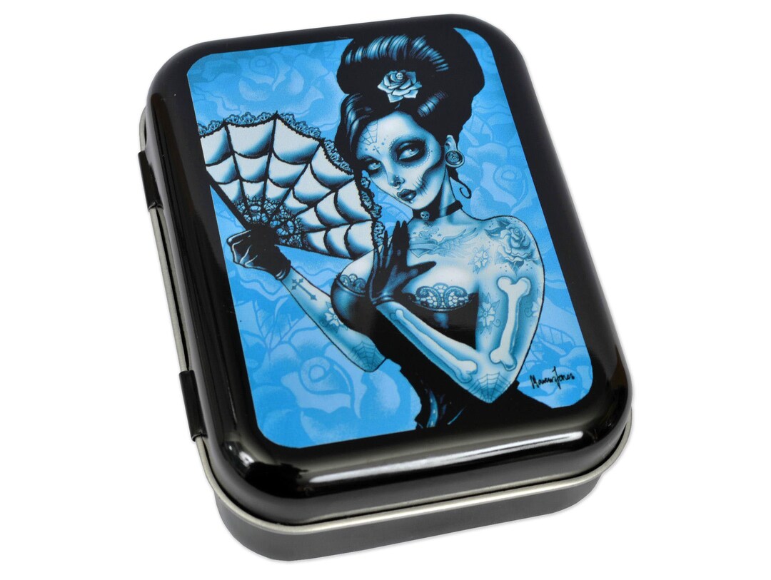 Screaming Demons Blue Death Roses Mugshot Hinged Tin Storage - Etsy