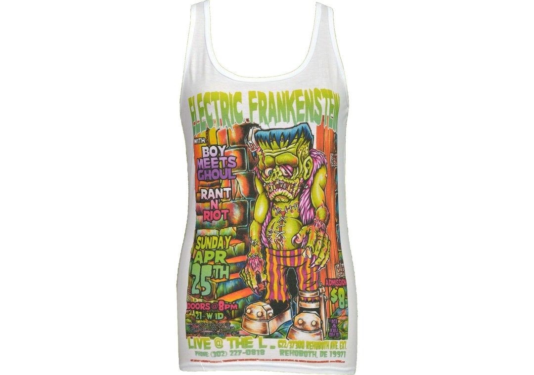 Women's HORROR Tank Top Electric Frankenstein Monster Lowbrow Art - Etsy