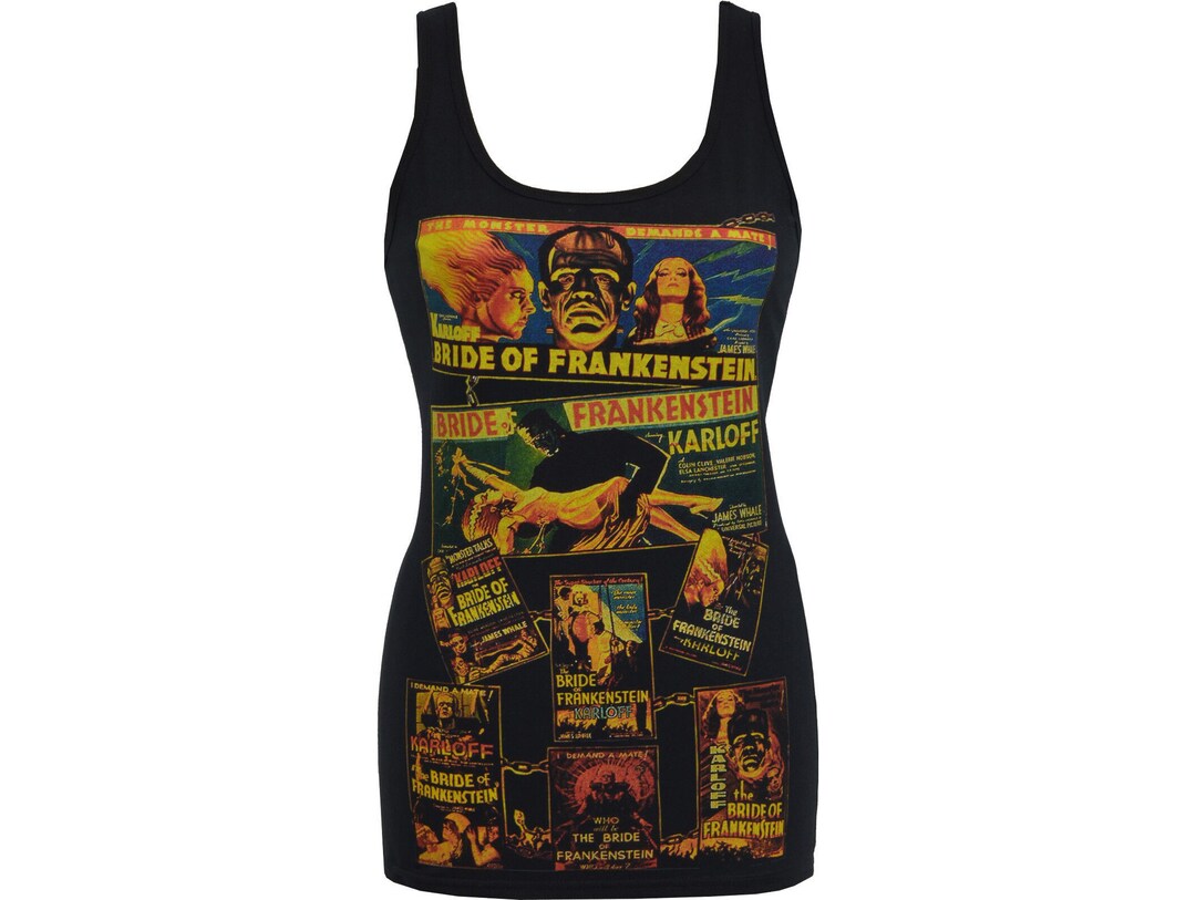 Bride of Frankenstein Women's Horror Tank Top Boris Karloff Monster ...
