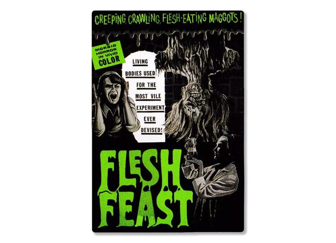 Flesh Feast Horror Vinyl Sticker – Retro B-movie Sticker, Gothic Horror ...