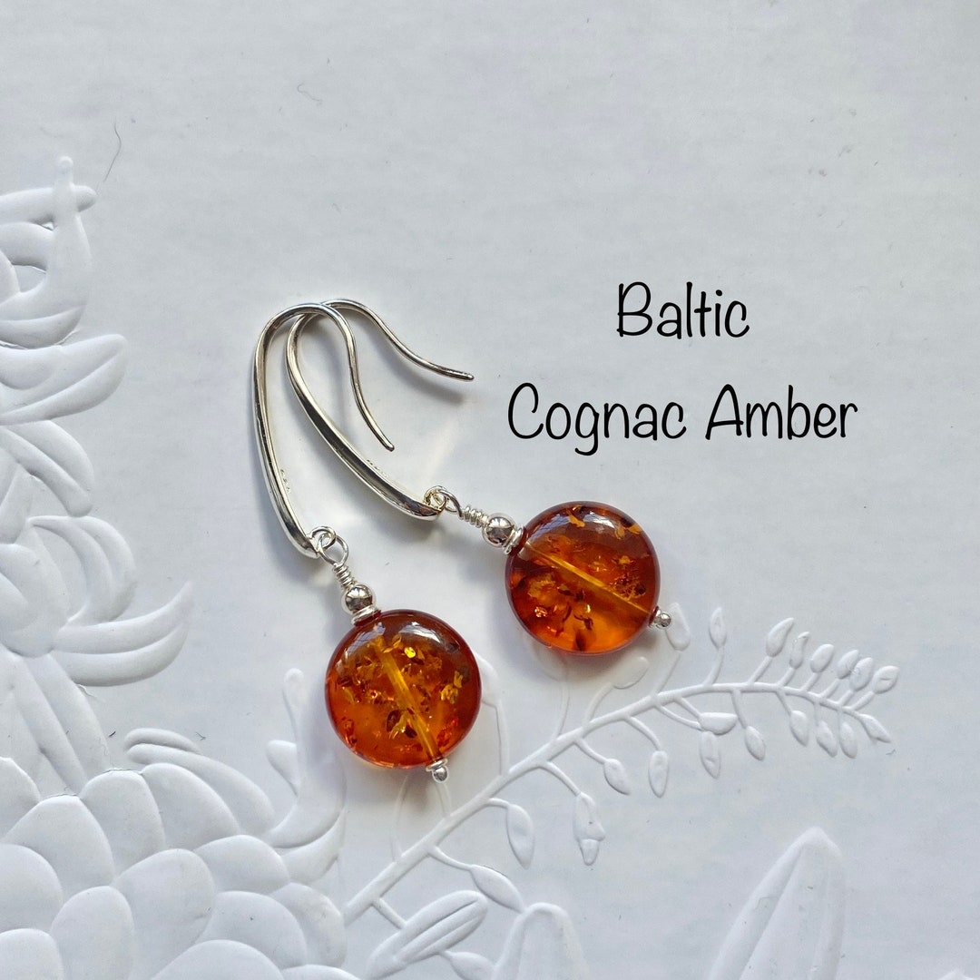 Bernstein Sterling Silber Ohrringe, Handgemachter Bernstein Schmuck ...