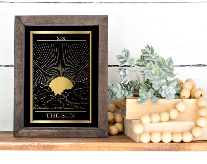 Tarot Sun Card Print Aged Poster Taro Wall Decor Occult - Etsy