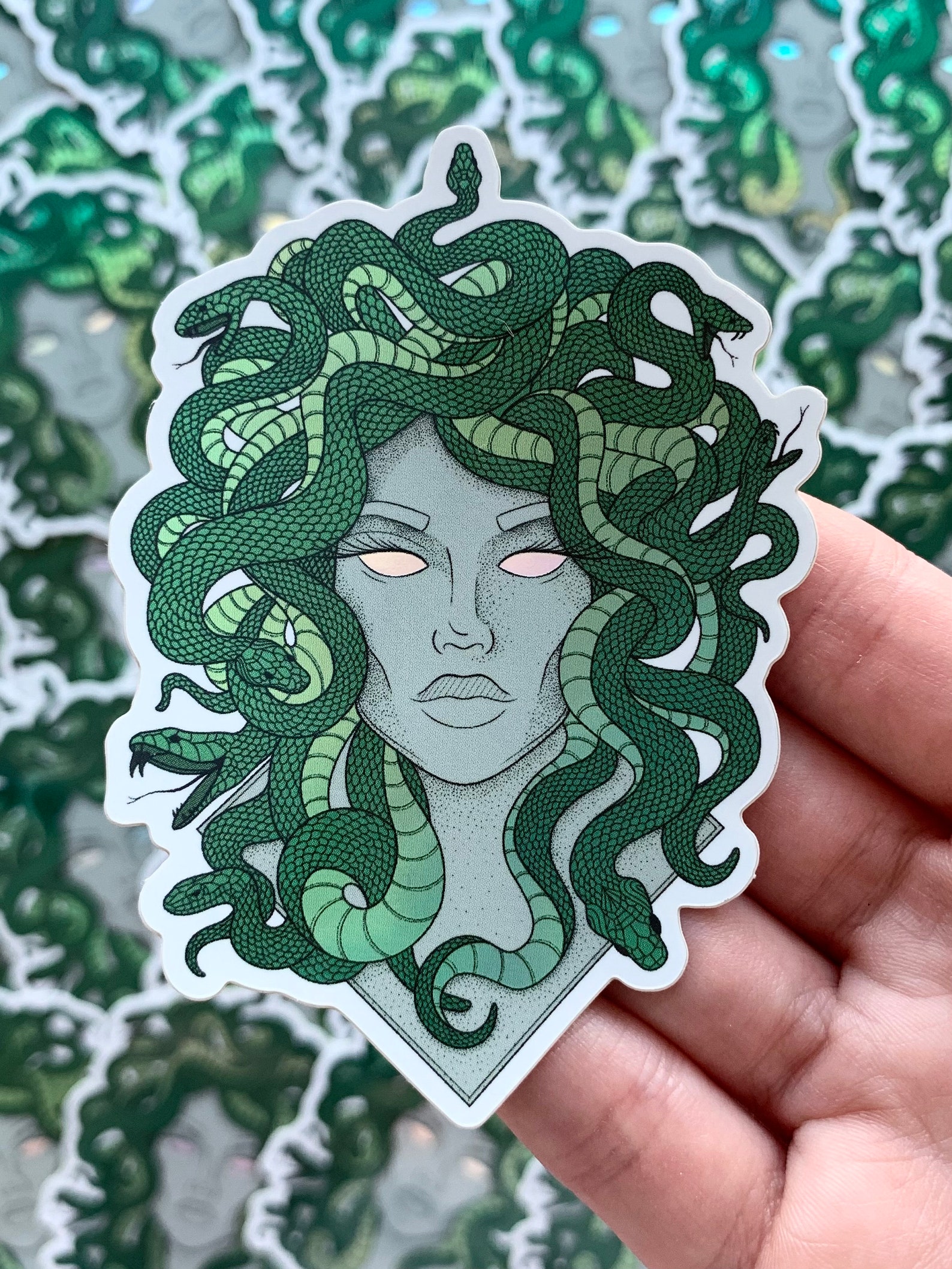 Medusa Holographic Sticker - Etsy