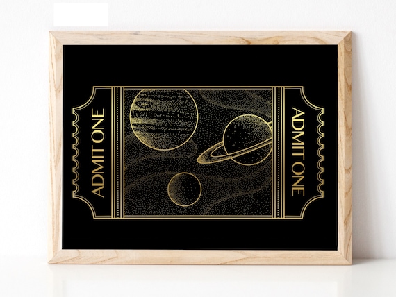 One Way Ticket Foil Print | Etsy