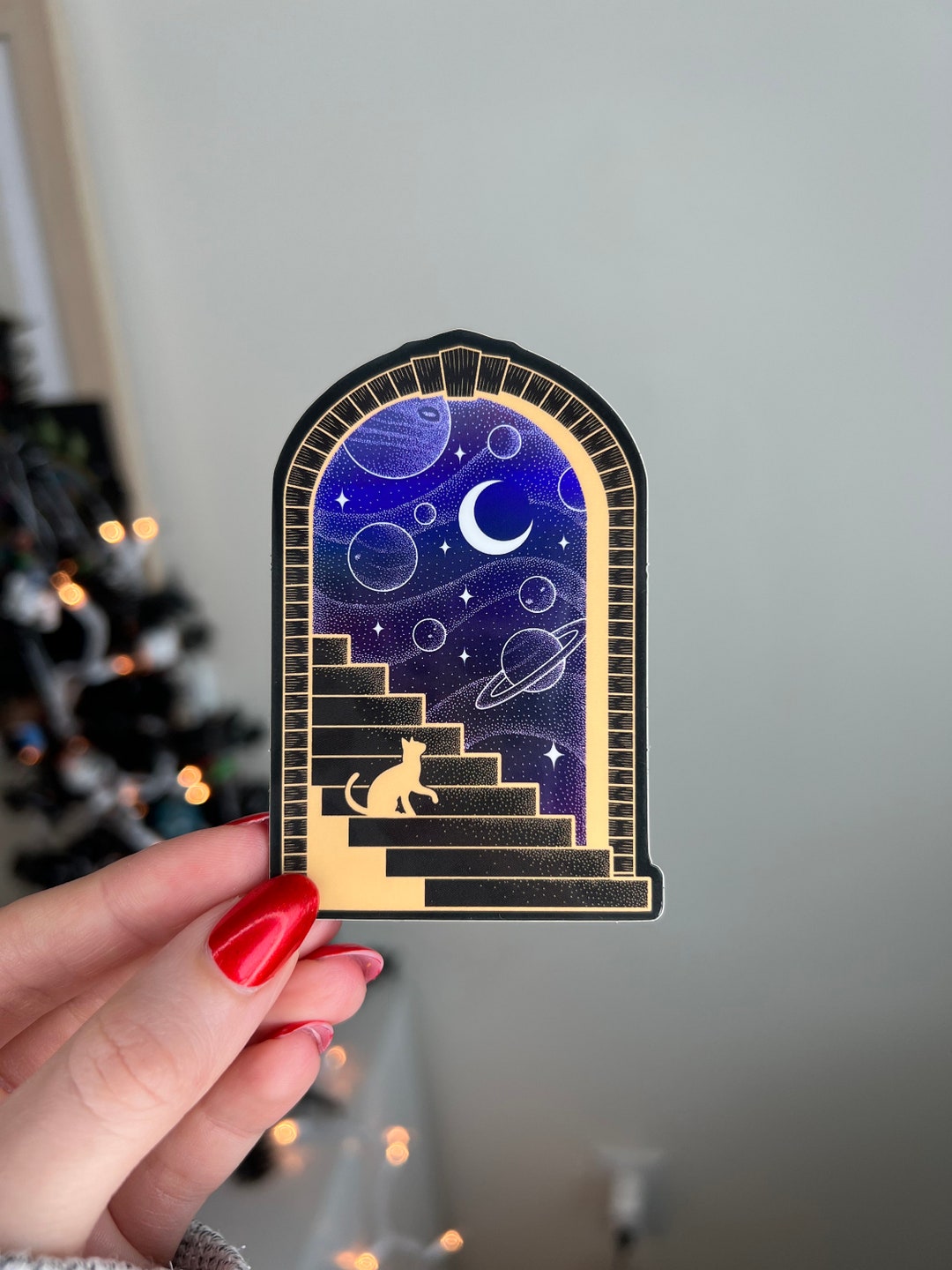 Cat Portal Holographic Waterpoof Sticker - Etsy