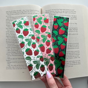 Strawberry Bookmark - Etsy