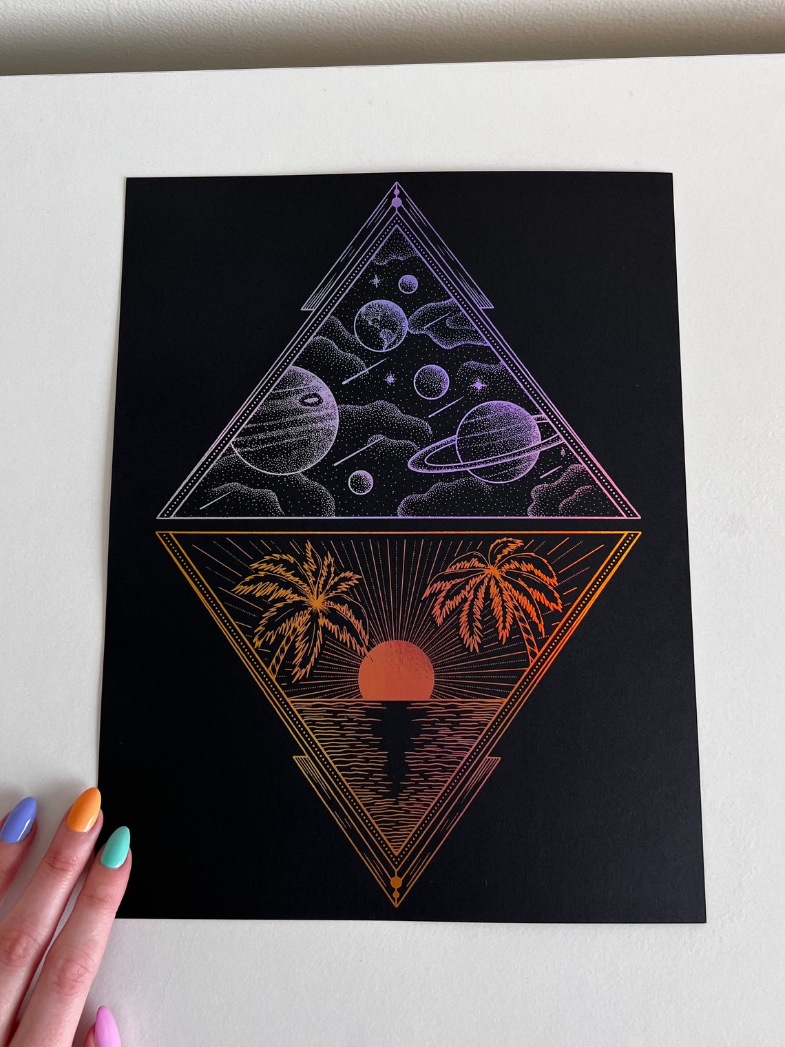 Day and Night Foil Print - Two Colors - Etsy