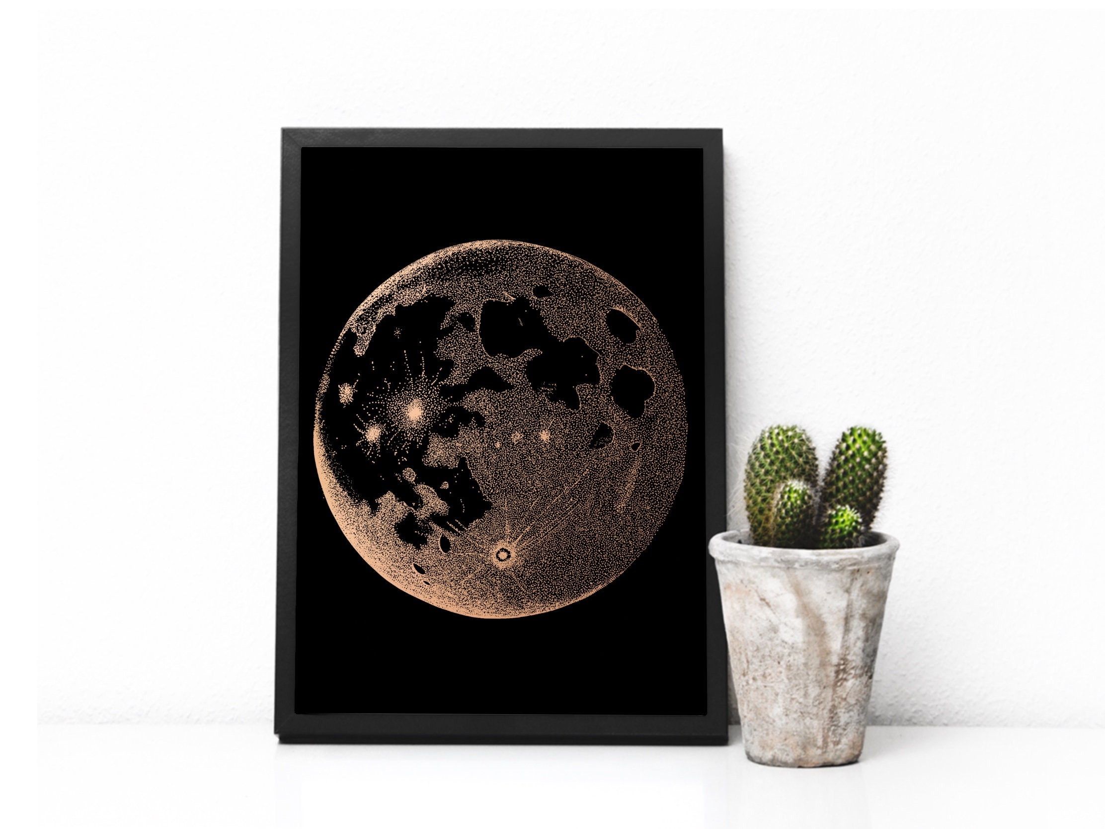 Stipple Moon Foil Print - Etsy