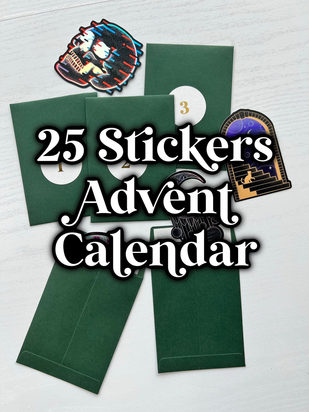 Stickers Advent Calendar 25 Waterproof Stickers - Etsy