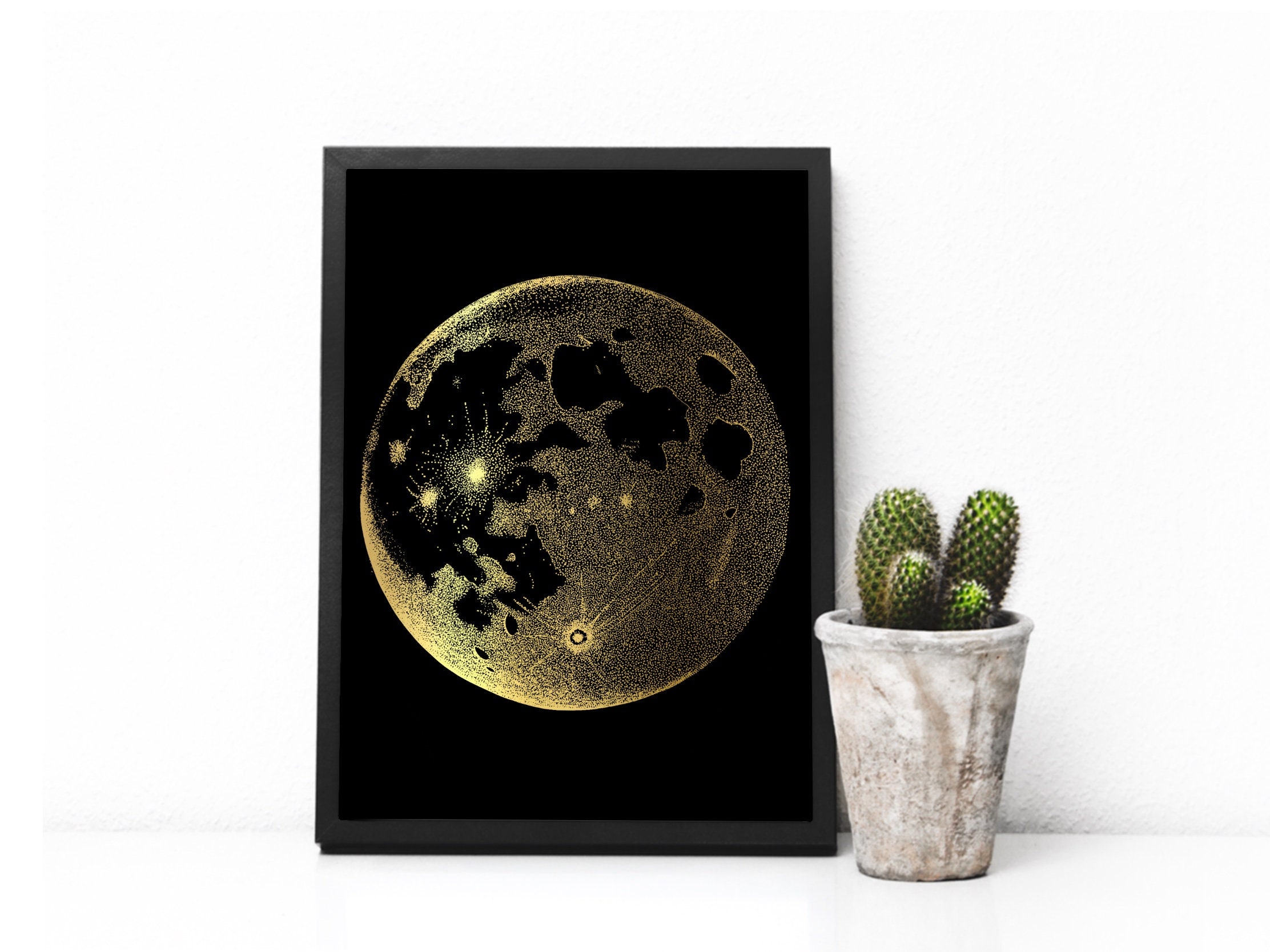 Stipple Moon Foil Print | Etsy