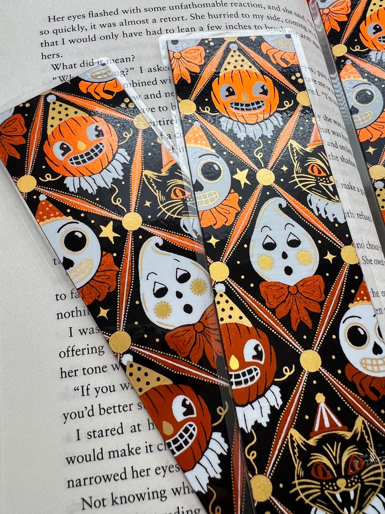 Vintage Halloween Handmade Foil Bookmark - Etsy