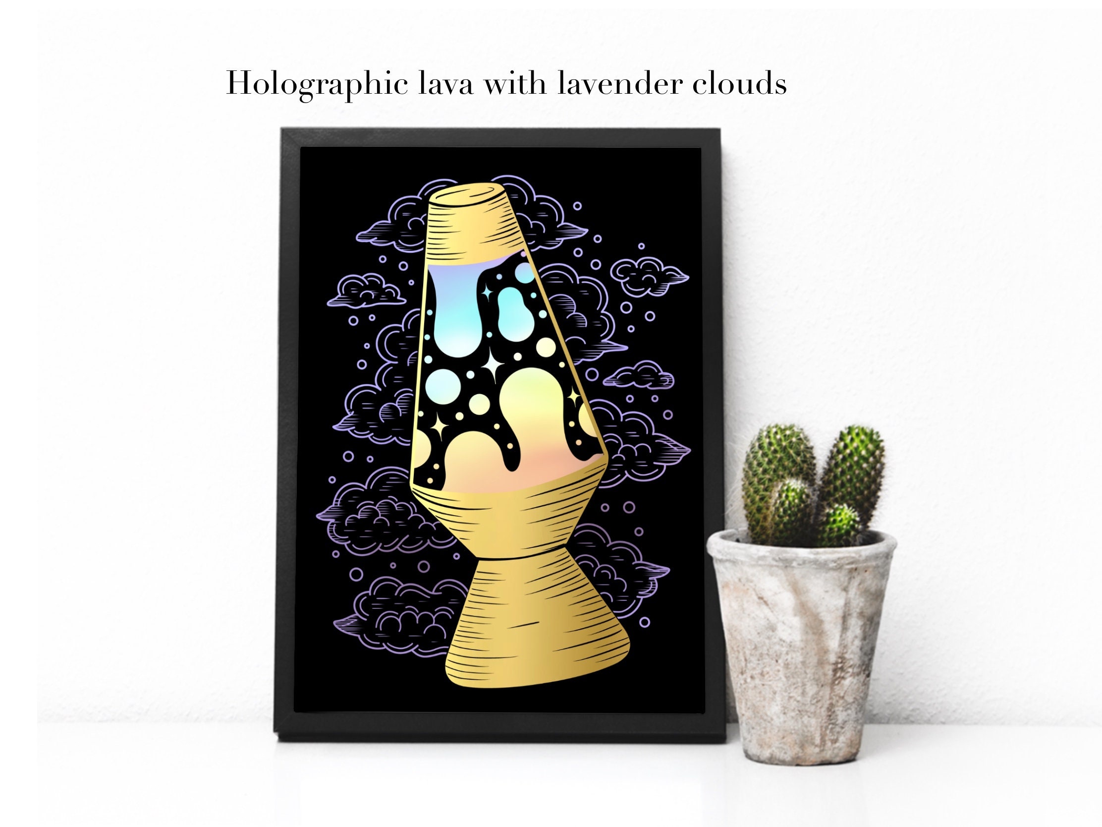 Lava Lamp Three Toned Foil Print - Etsy