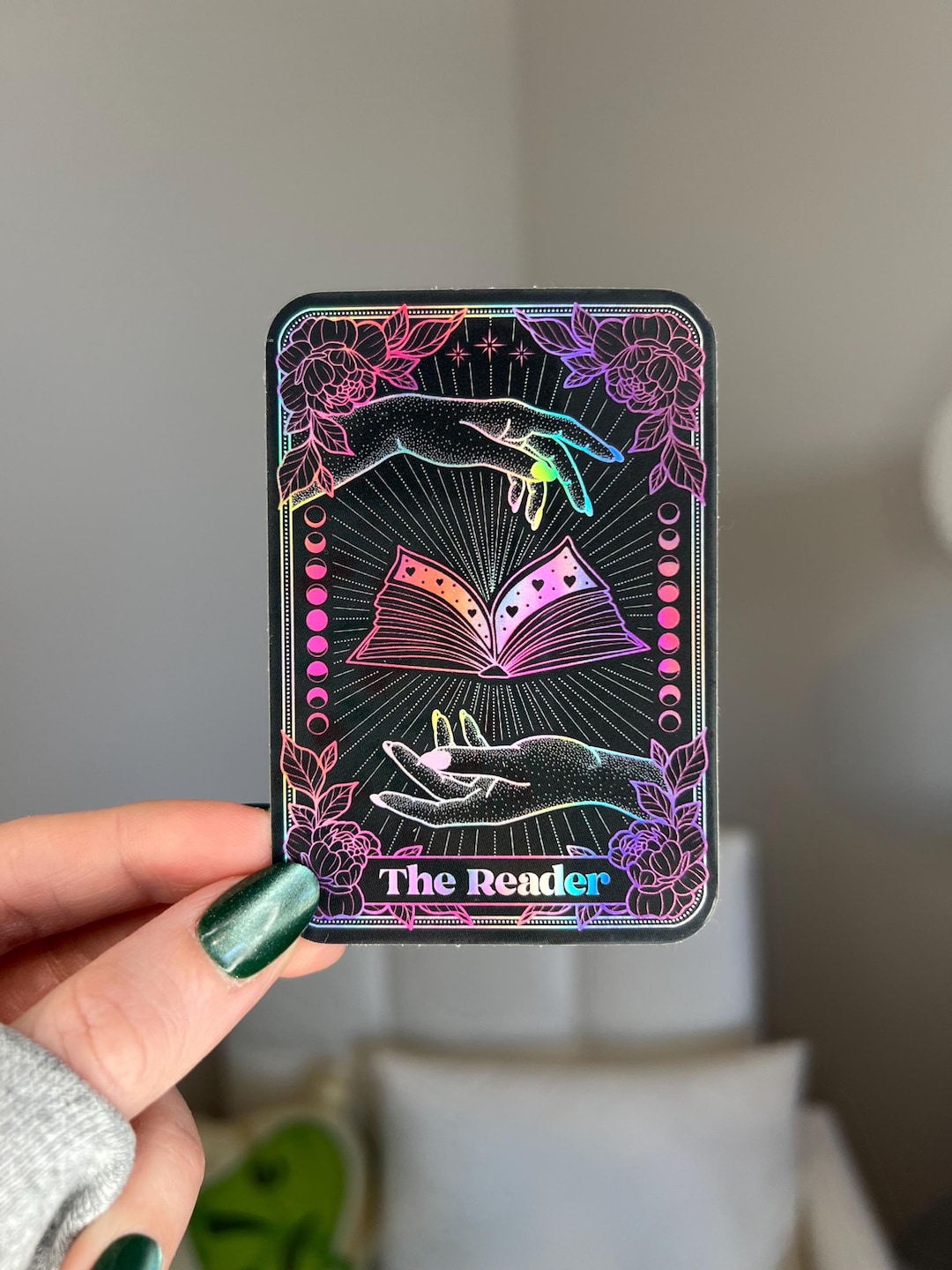 The Reader Tarot Card Holographic Sticker - Etsy