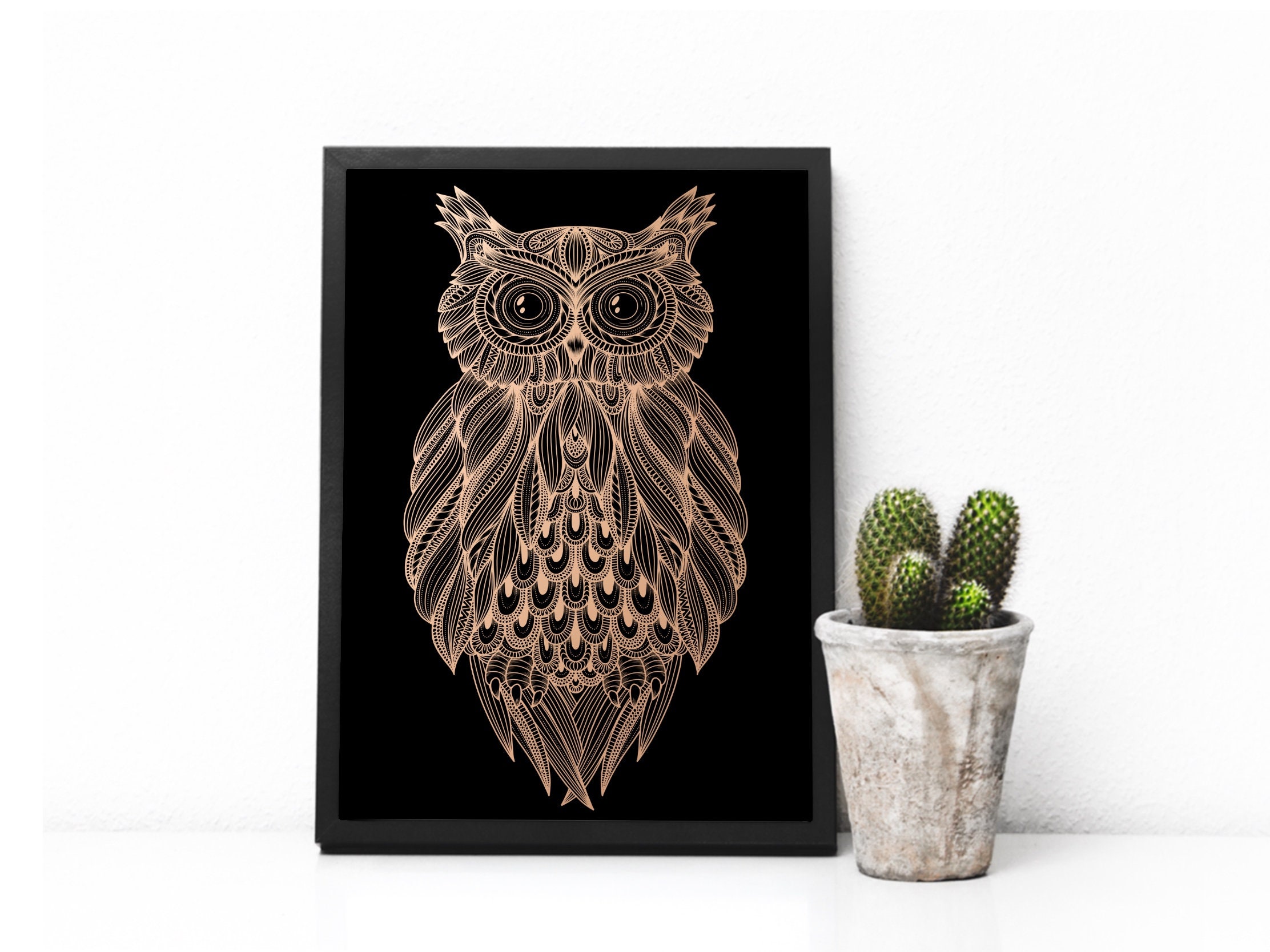 Owl Foil Print - Etsy UK