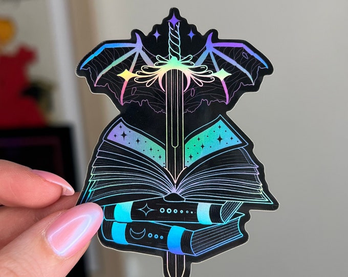 Fantasy Reader Holographic Sticker Waterproof and Dishwasher Safe - Etsy