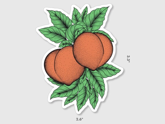 Holographic Peach Sticker | Etsy