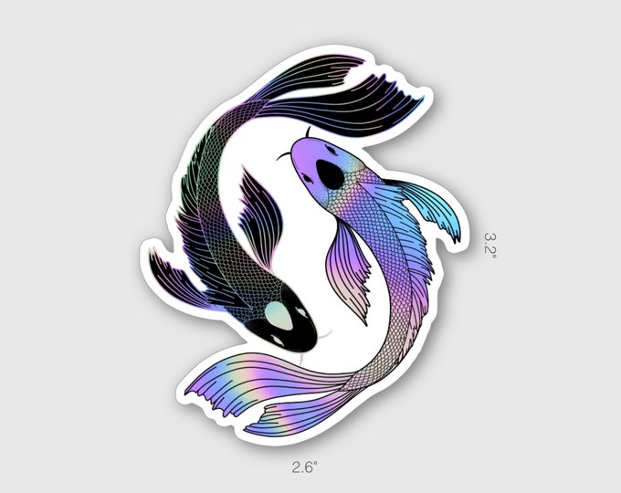 Holographic Koi Sticker - Etsy