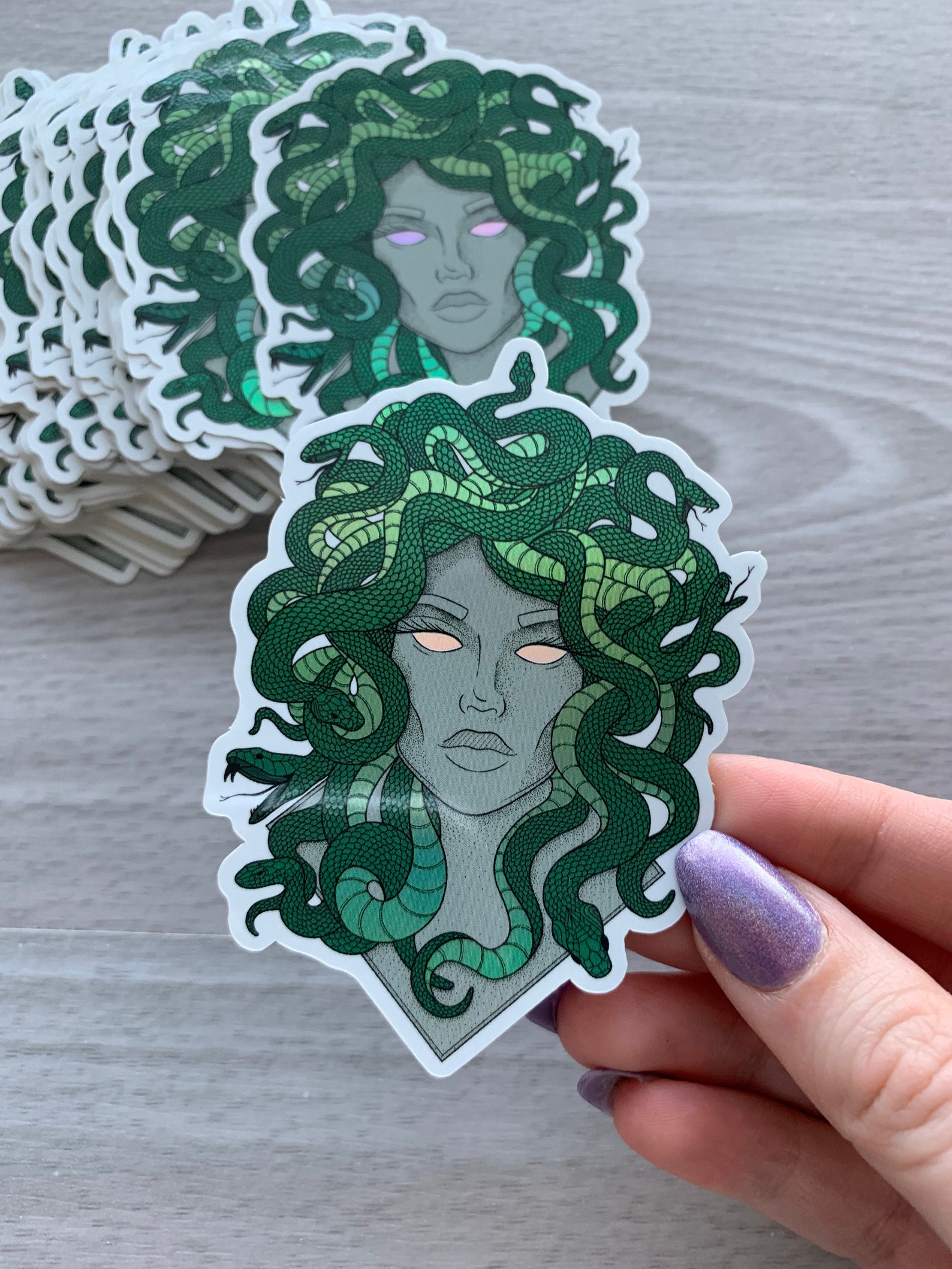 Medusa Holographic Sticker - Etsy