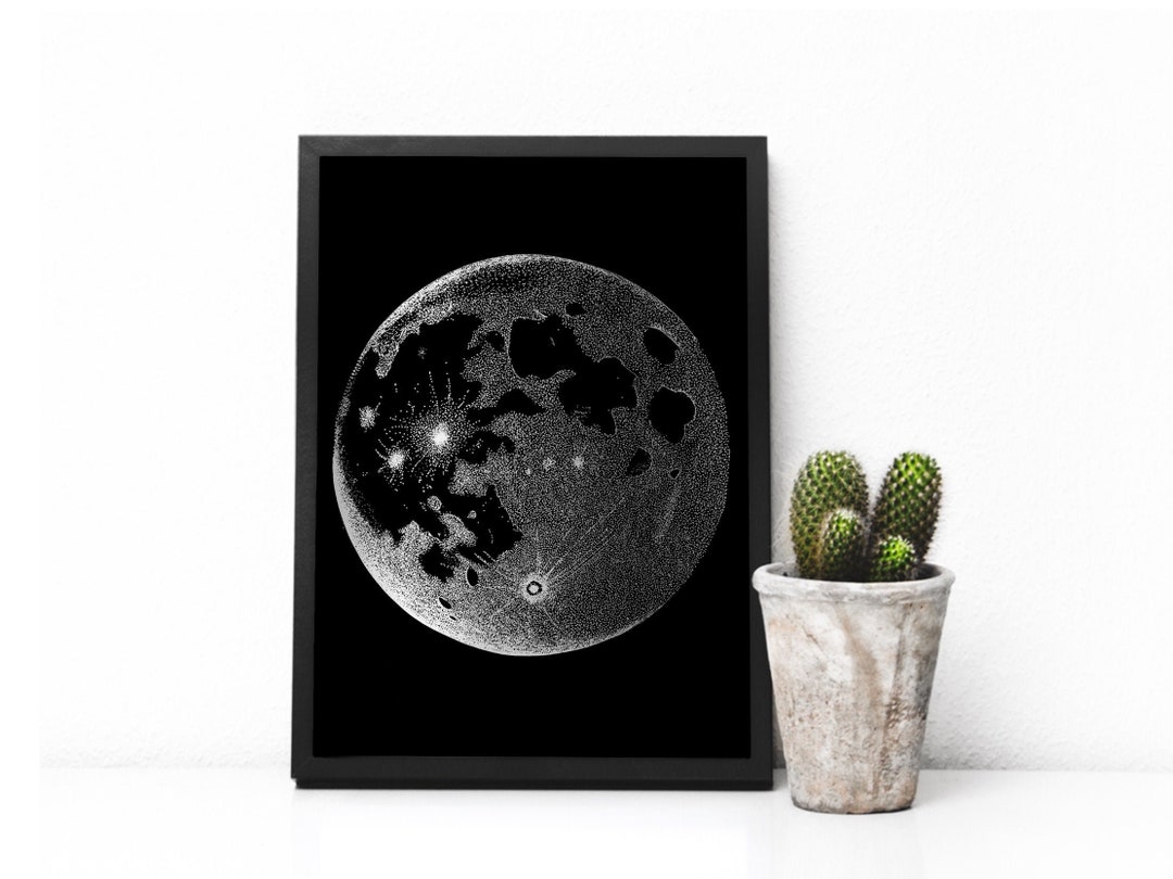 Stipple Moon Foil Print - Etsy