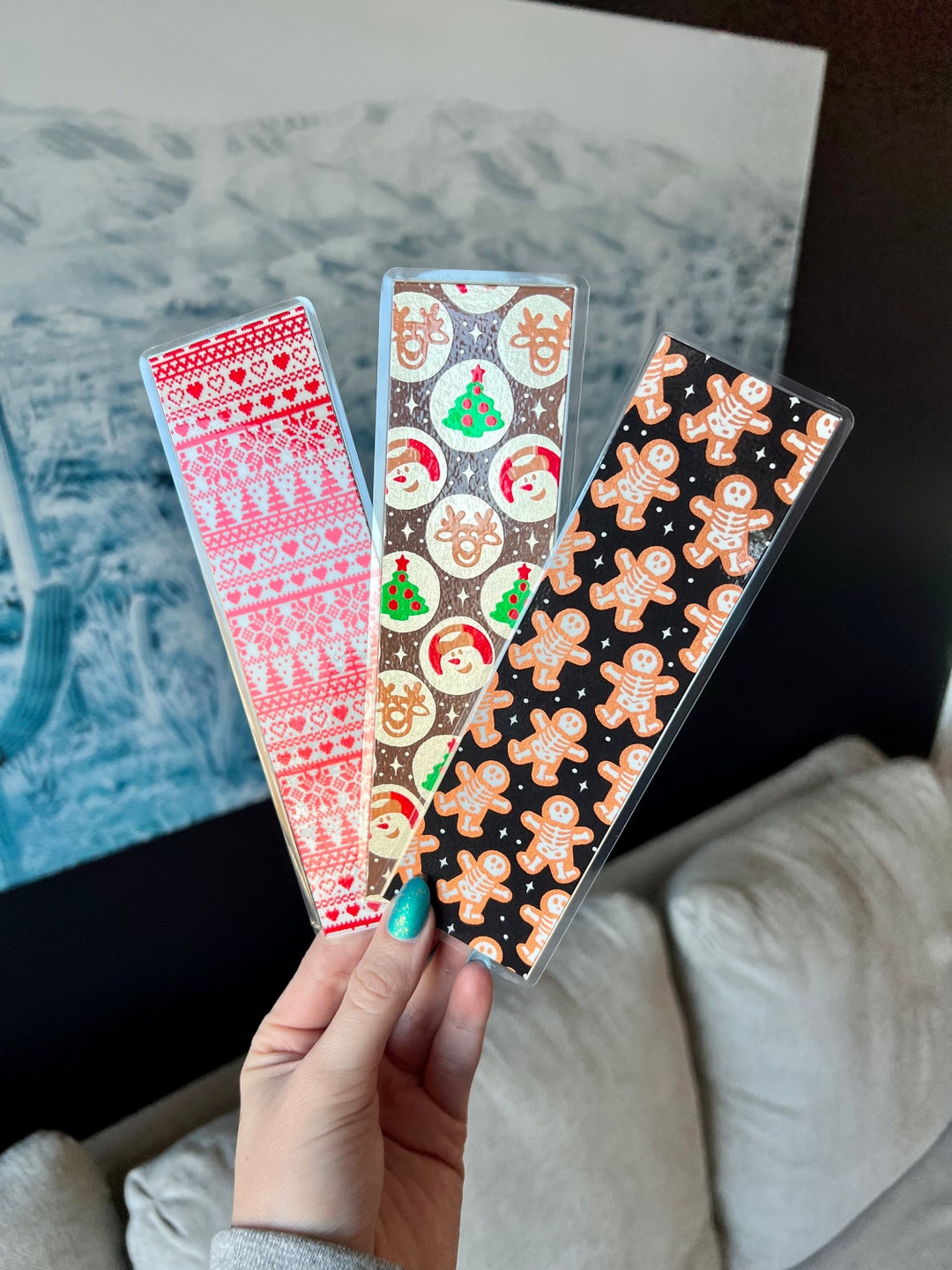 Holiday Bookmark 3 Pack - 3 Handmade Bookmarks - Etsy