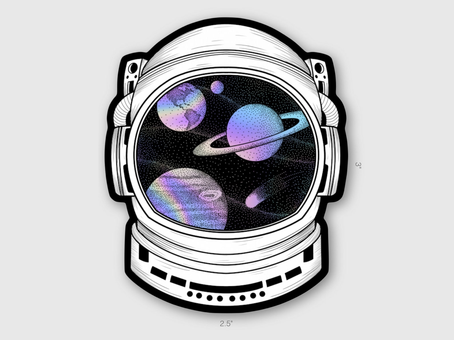Space Helmet Holographic Sticker - Etsy