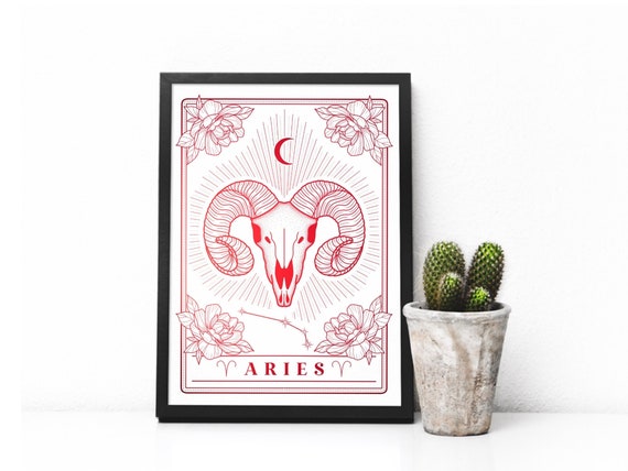 Aries Foil Art Print - Etsy