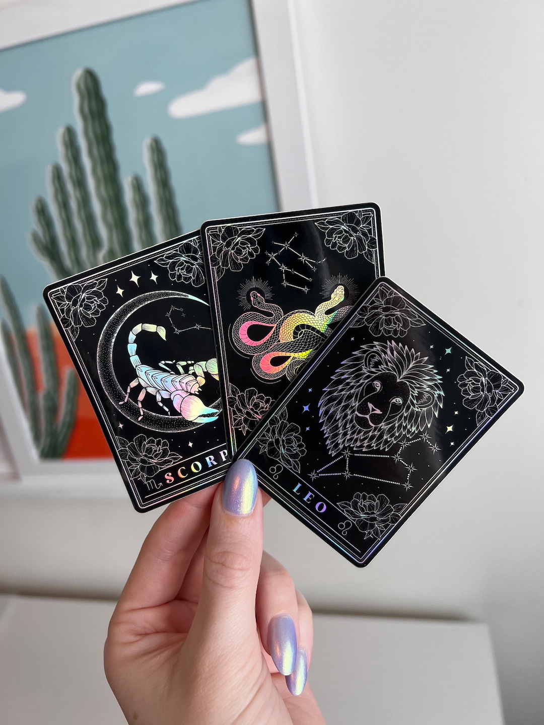Zodiac Sign Holographic Stickers - Etsy