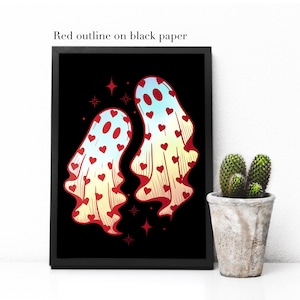 Love Ghosts Two Tone Foil Print - Etsy