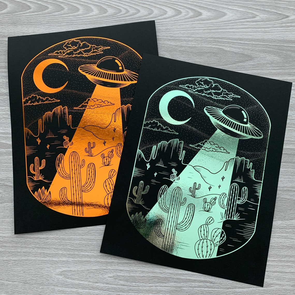 UFO Foil Print | Etsy
