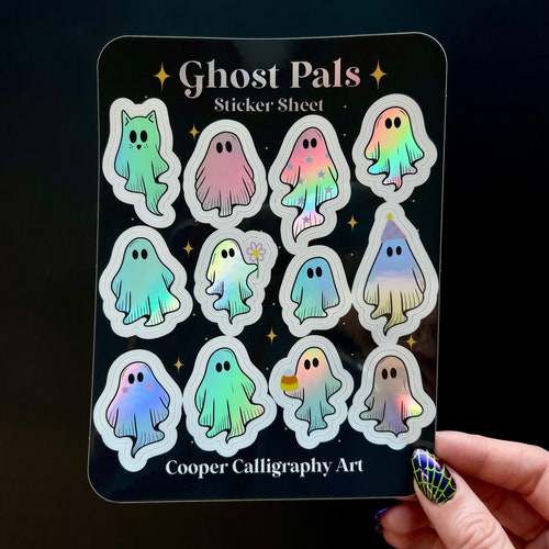 Ghost Pals Holographic Sticker Sheet - Etsy