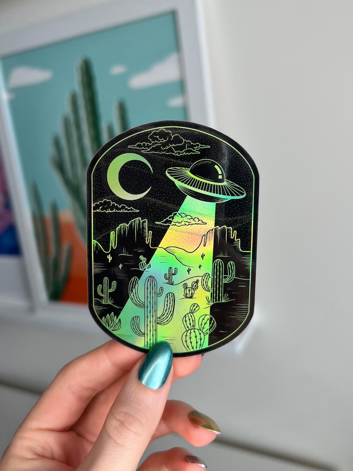 UFO Holographic Sticker - Etsy