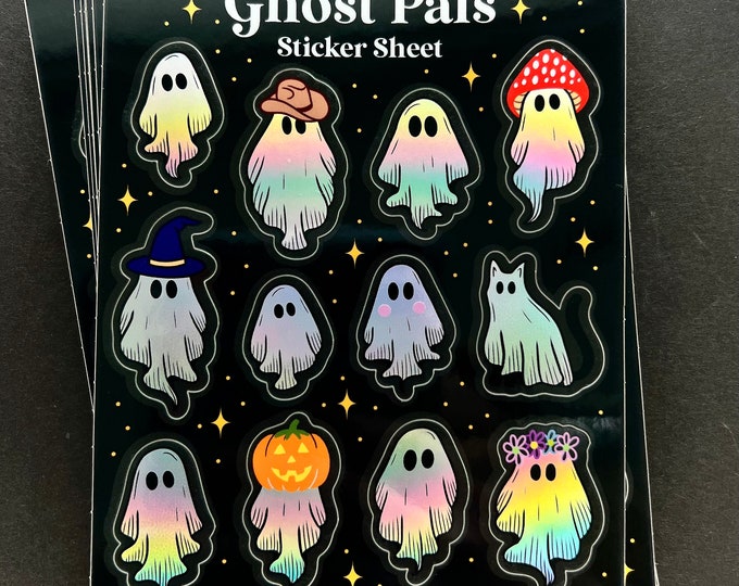 Holographic Ghost Pals Sticker Sheet - Etsy