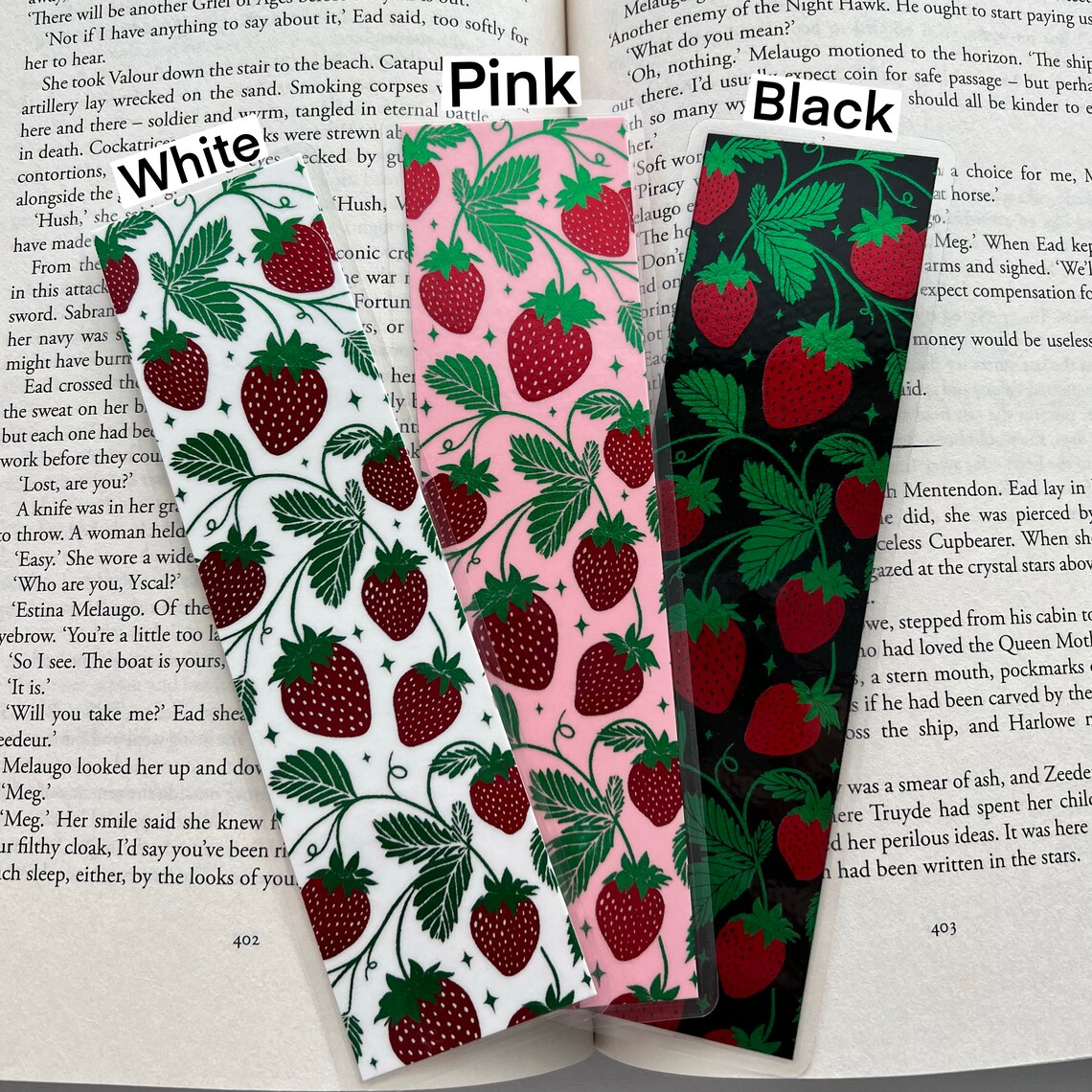 Strawberry Bookmark - Etsy