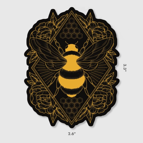 Gold Bee Sticker - Etsy