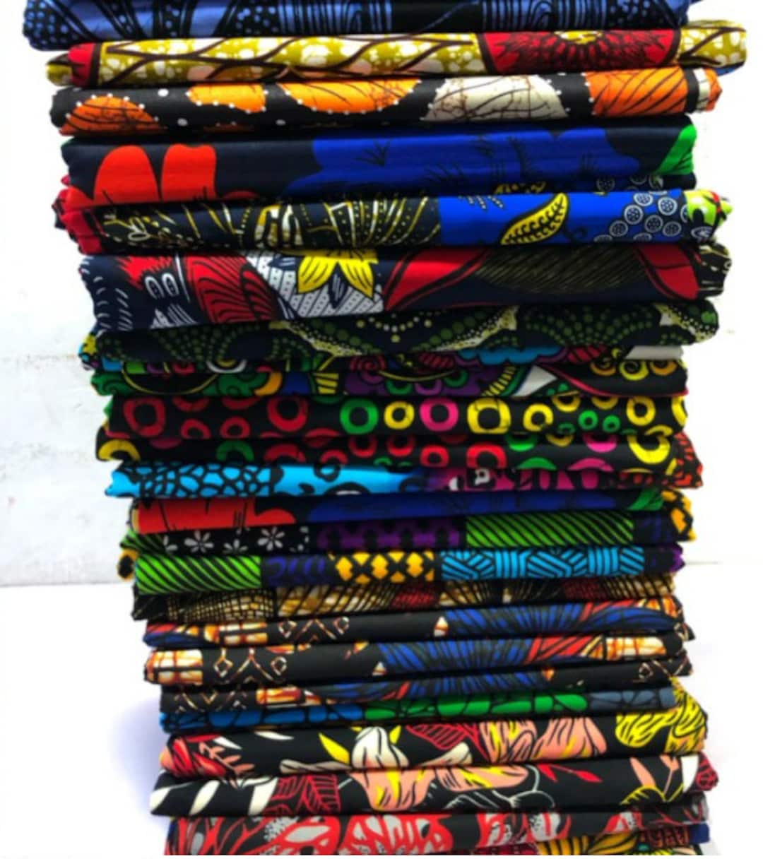 Bundle of 20 Wholesale African Print Fabrics, Multicoloured Ankara ...