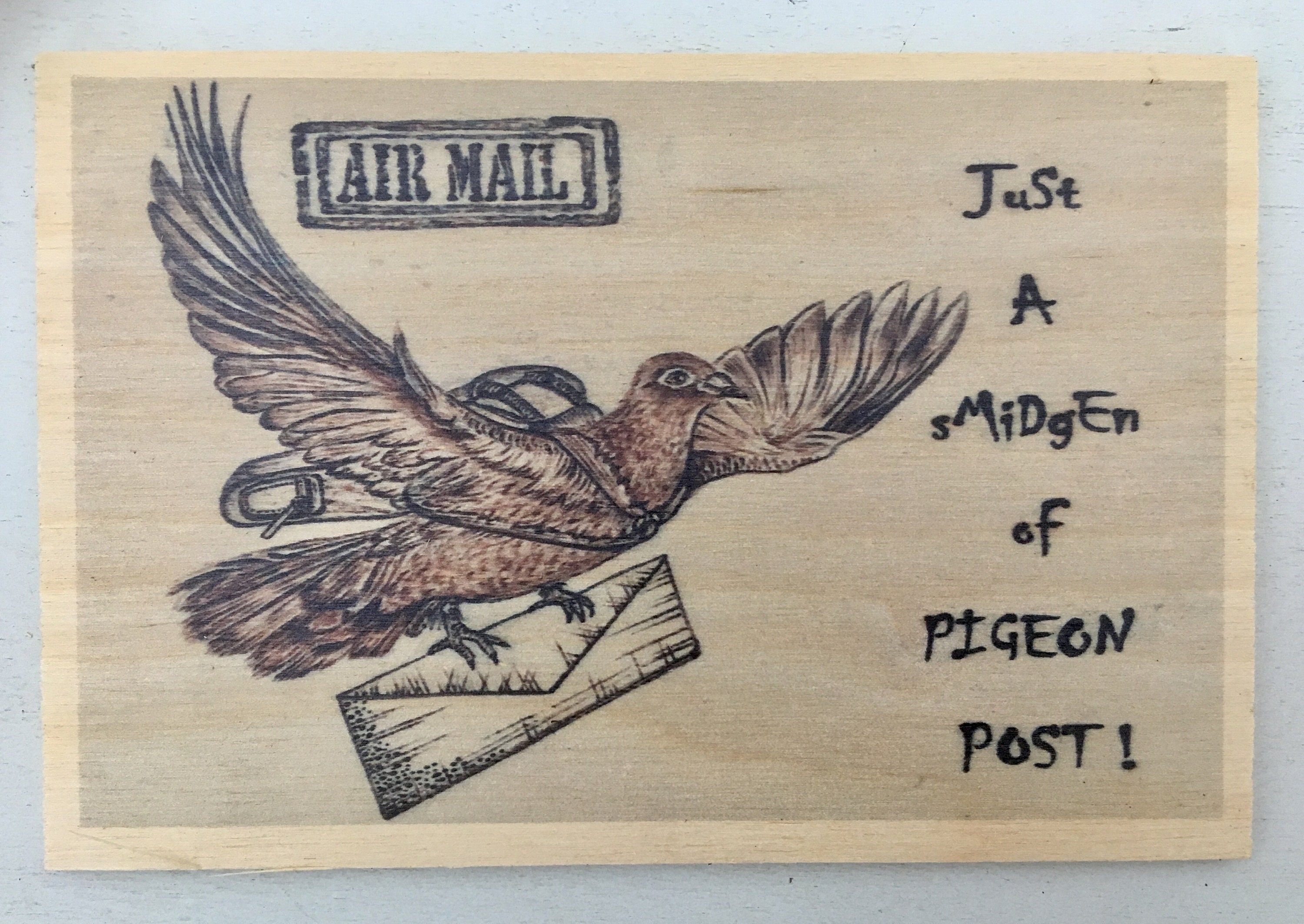 Wooden Postcards / Set of Four / Woodburning Art Prints / - Etsy