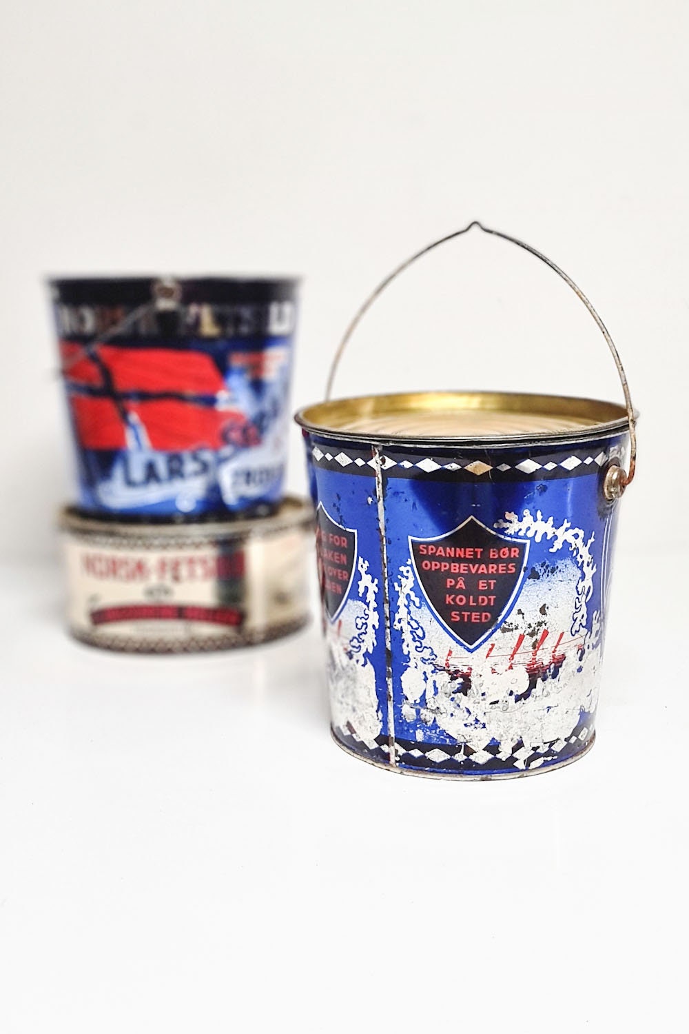 Collectible Norwegian Herring Tin Pail Lars Strand & Co Trondheim Mid ...