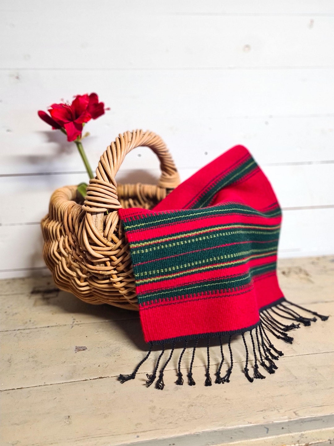 Norwegian Handwoven Table Runner Wool Fiber Art Scandinavian Folkart ...