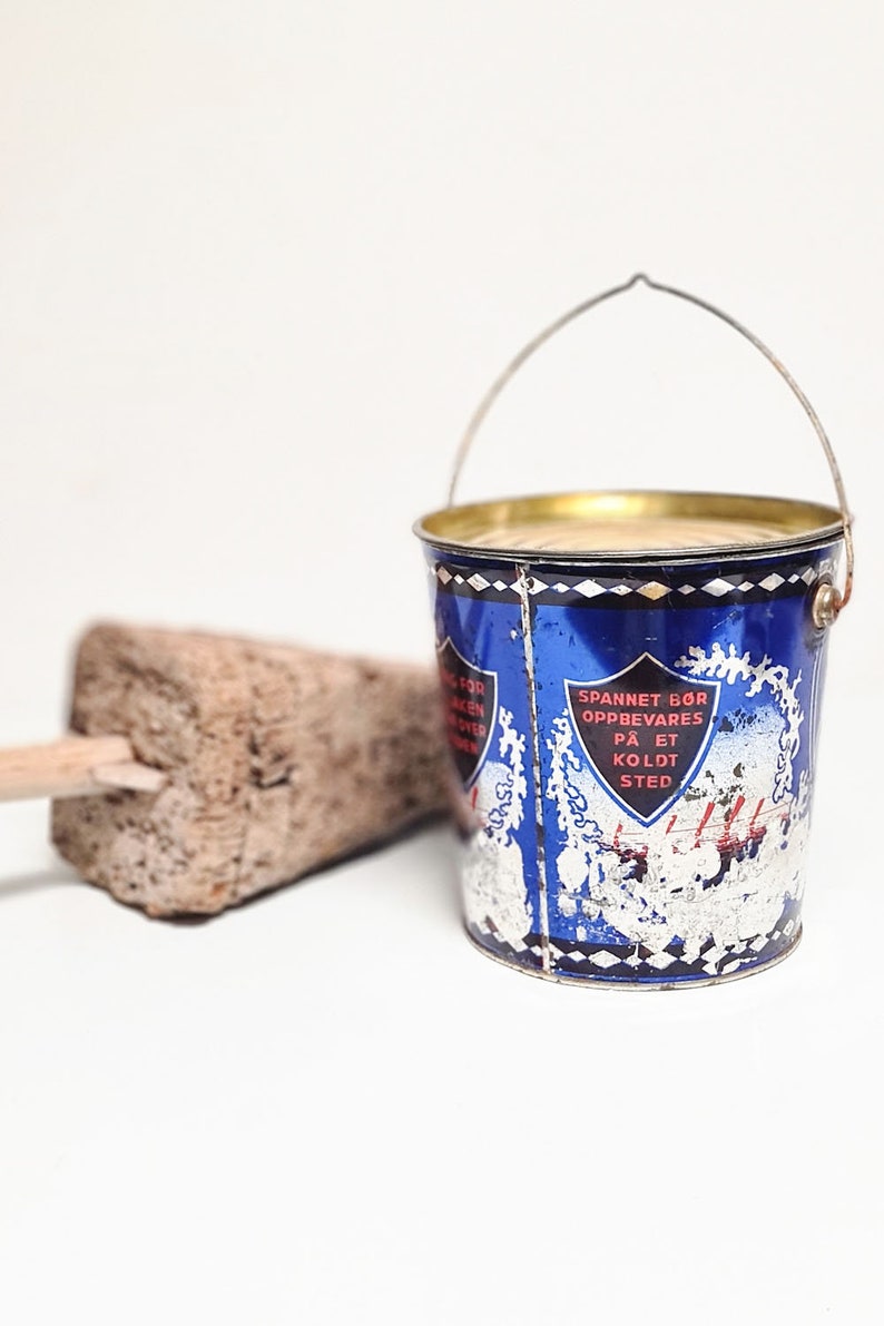 Collectible Norwegian Herring Tin Pail Lars Strand & Co Trondheim Mid ...